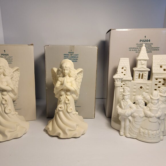 PartyLite | Holiday | Partylite Vtg Village Carolers Angel Of Light X2 ...